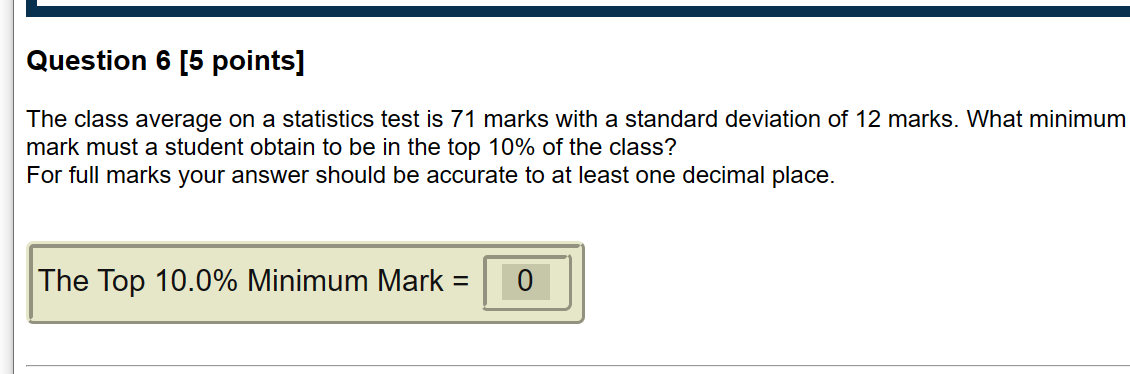 Solved The class average on a statistics test is 71 marks | Chegg.com