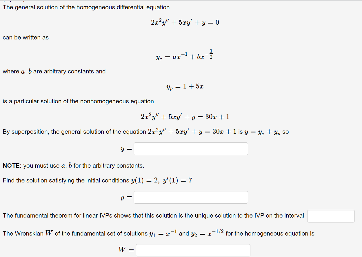 Solved The general solution of the homogeneous differential | Chegg.com