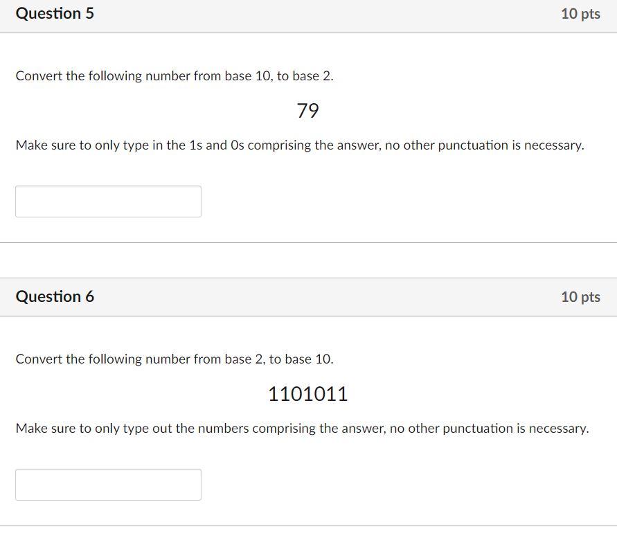 Solved For problem 1, select the correct results (1 or 0) | Chegg.com