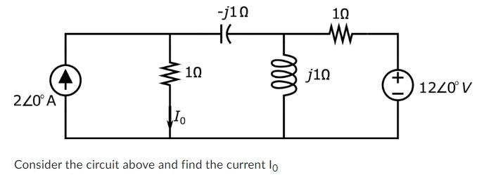 Solved Consider the circuit above and find the current | Chegg.com