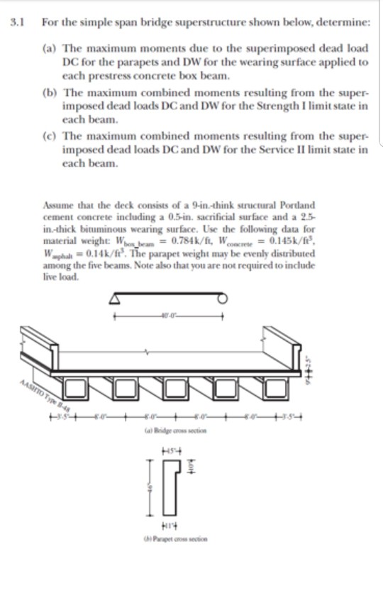 Solved Find the Strength I and Service I limit state load | Chegg.com