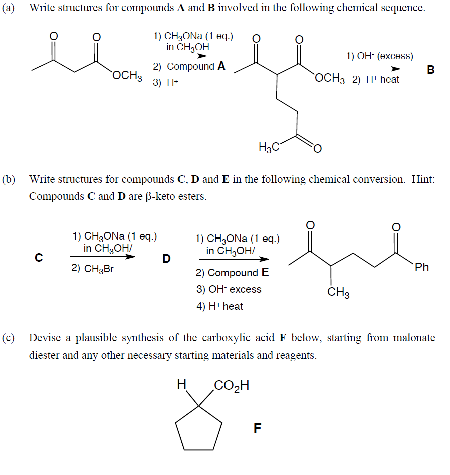 Write structures for compounds C,D and E in the | Chegg.com