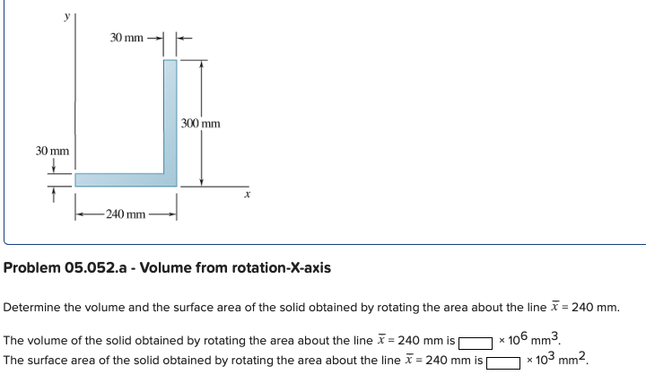 Solved Determine the volume and the surface area of the | Chegg.com