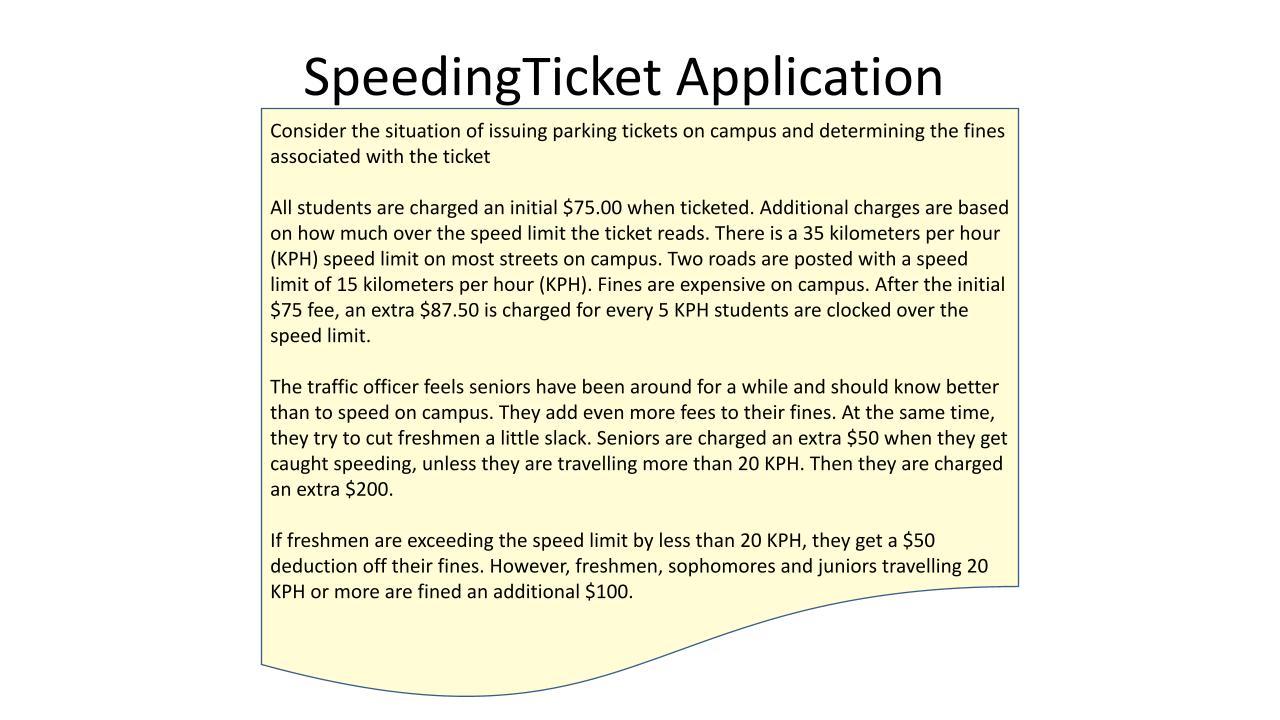 Solved Write a program in C# to determine the speeding | Chegg.com