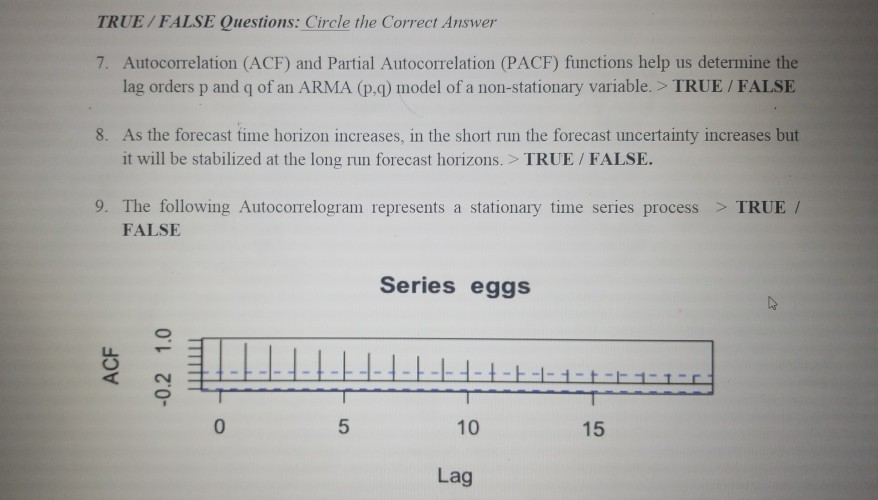 Solved TRUE/FALSE Questions: Circle the Correct Answer 7. | Chegg.com