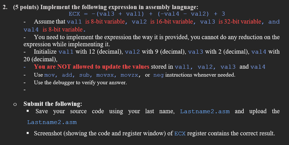 Solved 2. (5 points) Implement the following expression in | Chegg.com