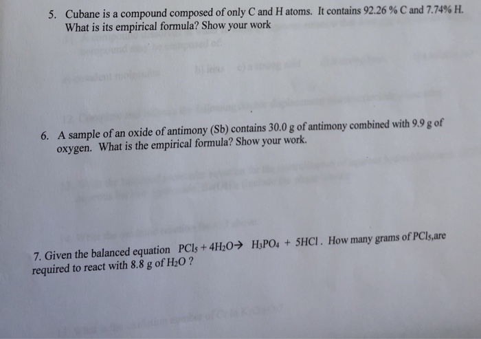 Solved Cubane is a compound composed of only C and H atoms. | Chegg.com