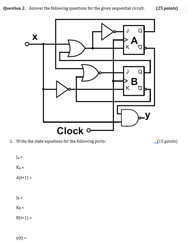 Solved Question 2. Answer the following questions for the | Chegg.com