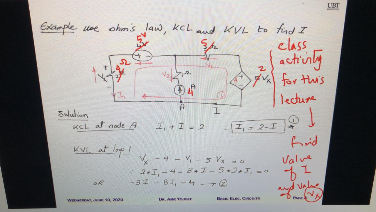Solved UBT + Example use ohn's law, KCL and KVL to find I sh | Chegg.com