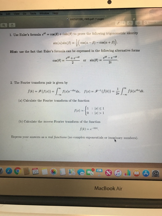 fourier transform e^jwt proof