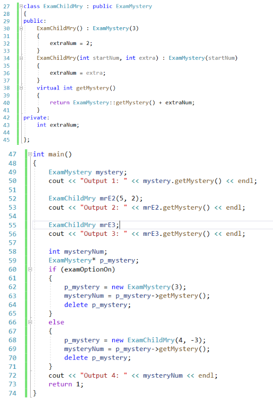 Solved onsider the following classes ExamMystery and | Chegg.com