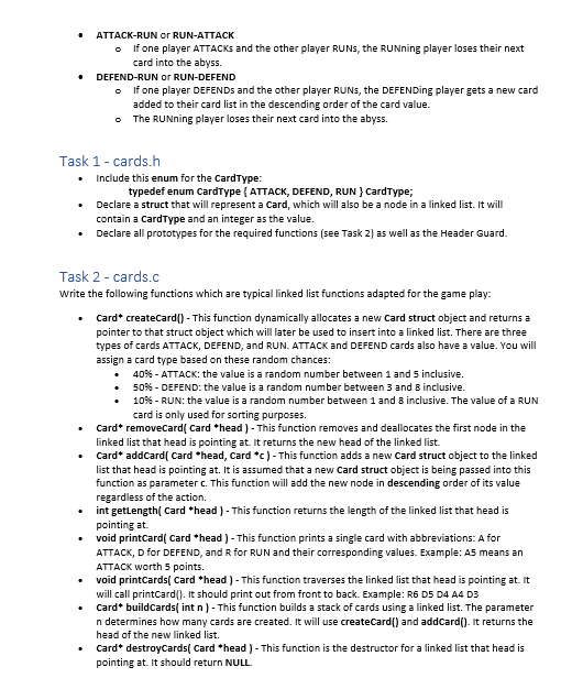 Solved Game Description Overview The project is to create a | Chegg.com