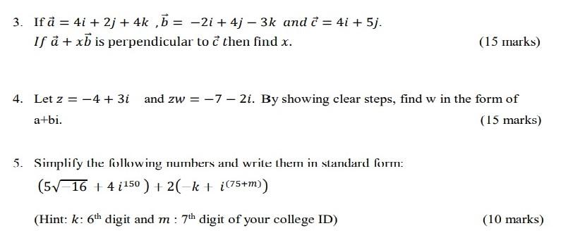 Solved 3. Ifå = 4i +2j + 4k , b = -2i + 4j – 3k and c = 4i + | Chegg.com
