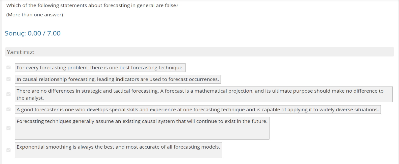 Solved Which of the following statements about forecasting | Chegg.com