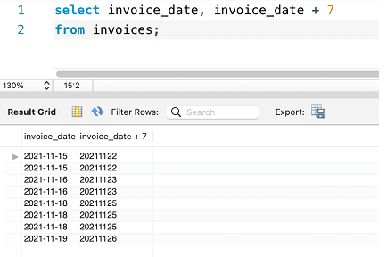Solved You can see that “Invoice_date+7”’s return values are | Chegg.com