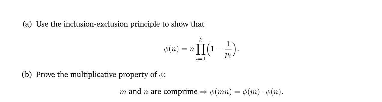 Solved (a) Use the inclusion-exclusion principle to show | Chegg.com
