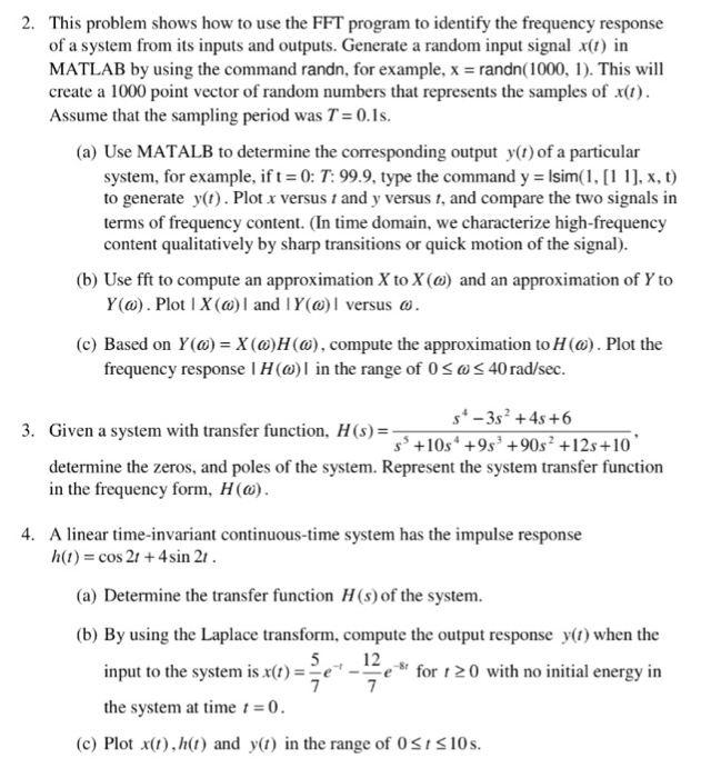 Solved 2. This problem shows how to use the FFT program to | Chegg.com