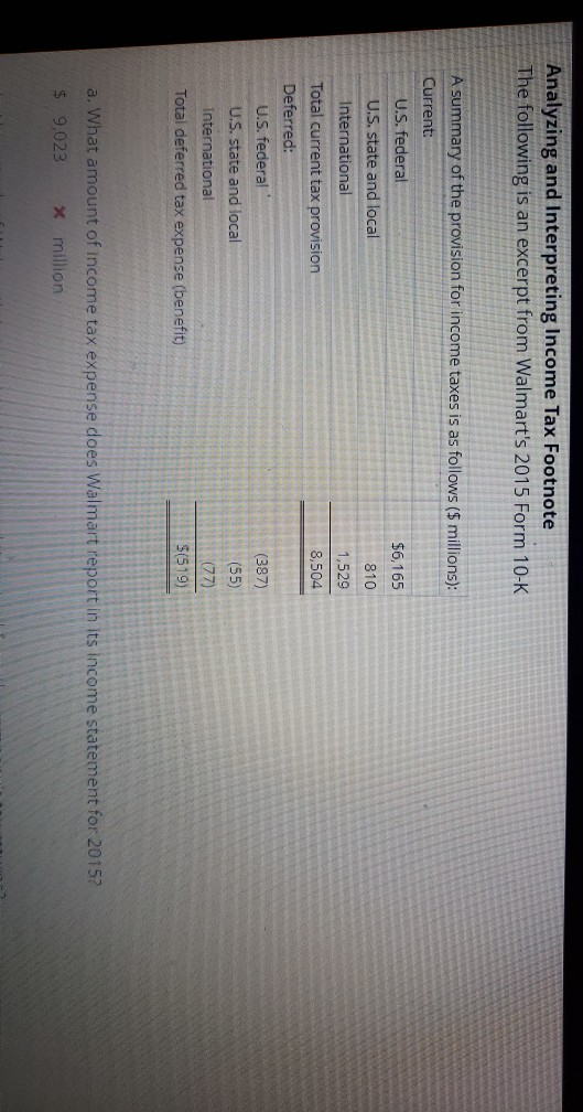 Solved Analyzing and Interpreting Income Tax Footnote The | Chegg.com