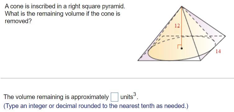 Solved A cone is inscribed in a right square pyramid. What | Chegg.com
