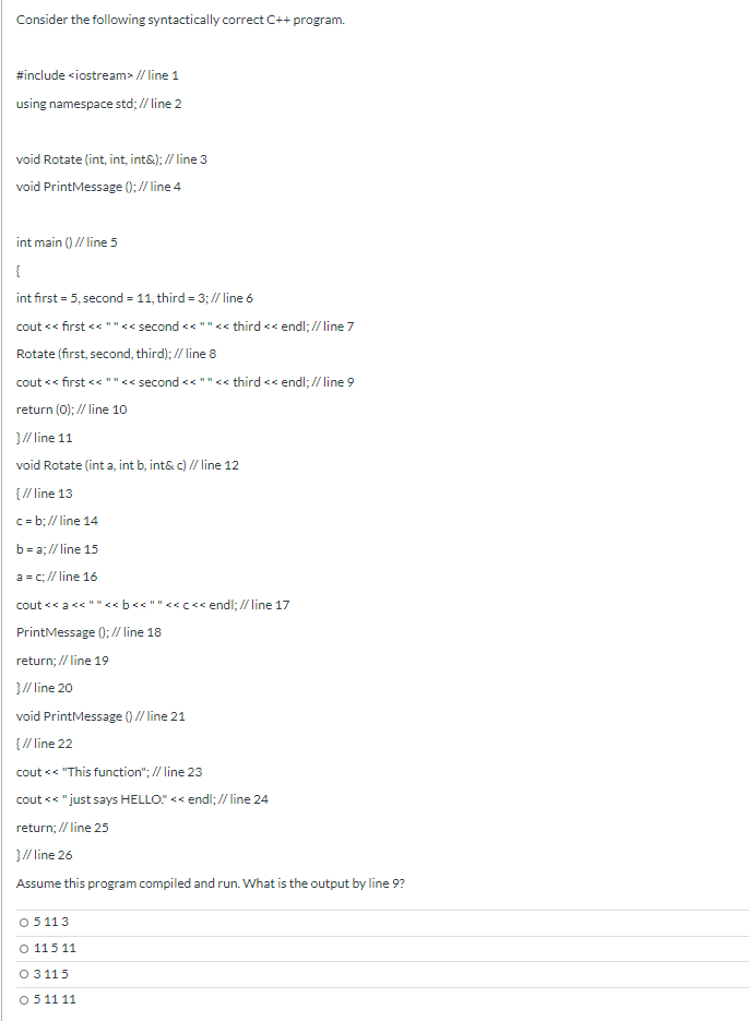 Solved Consider The Following Syntactically Correct C