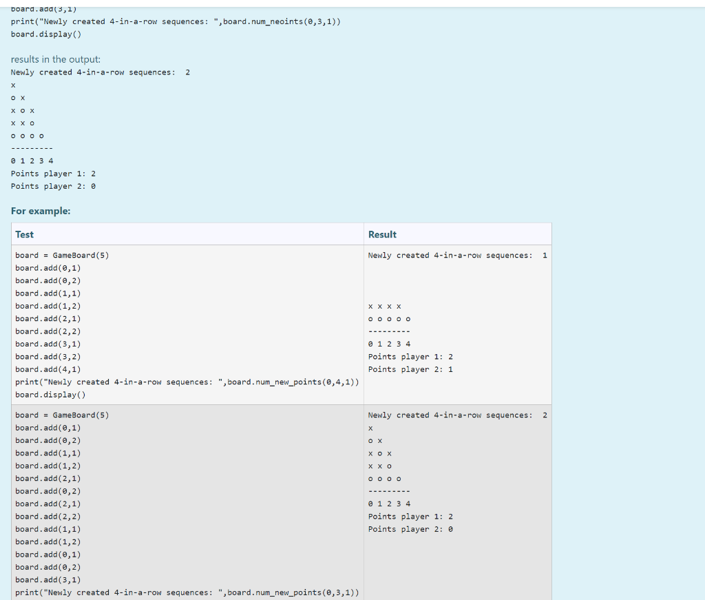 Solved Use your implementation of the class GameBoard from | Chegg.com