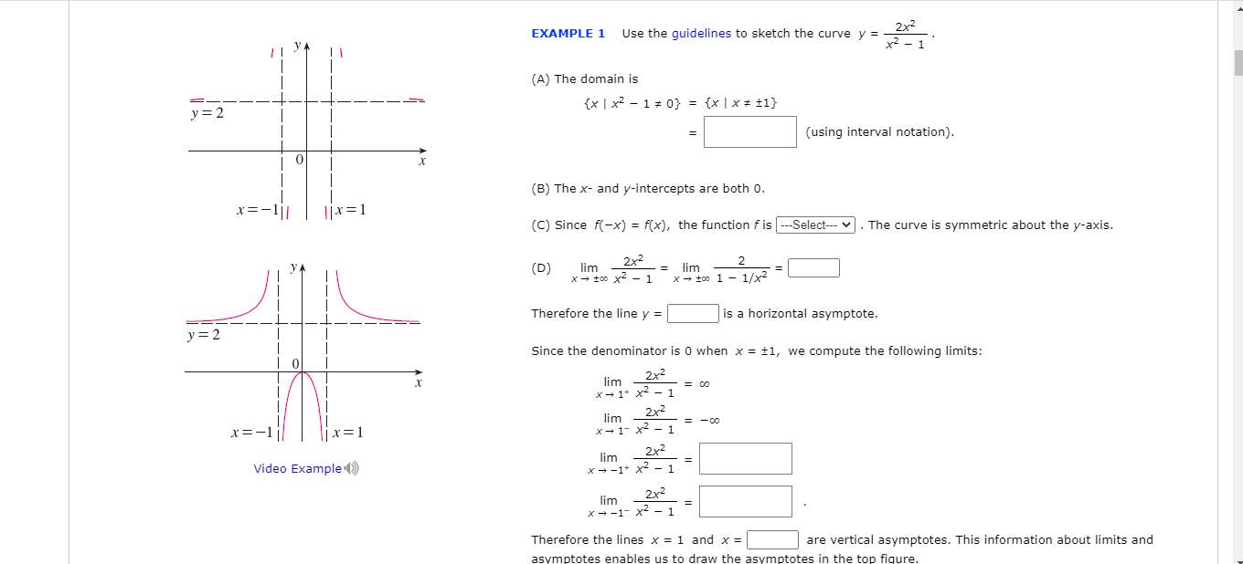 Solved 2x2 EXAMPLE 1 Use the guidelines to sketch the curve | Chegg.com