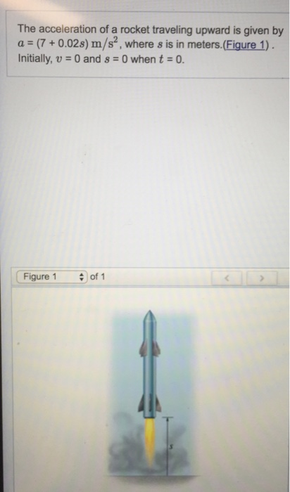 Solved The acceleration of a rocket traveling upward is | Chegg.com