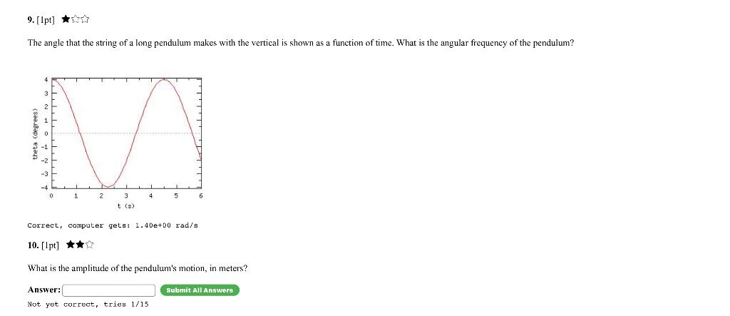 Solved The angle that the string of a long pendulum makes | Chegg.com