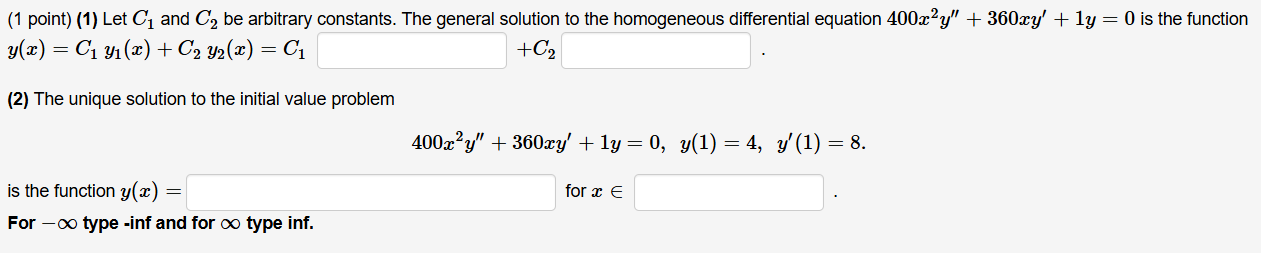 Solved (1 ﻿point) (1) ﻿Let C1 ﻿and C2 be ﻿arbitrary | Chegg.com