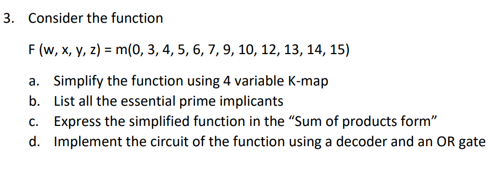 Solved 3. Consider the function | Chegg.com