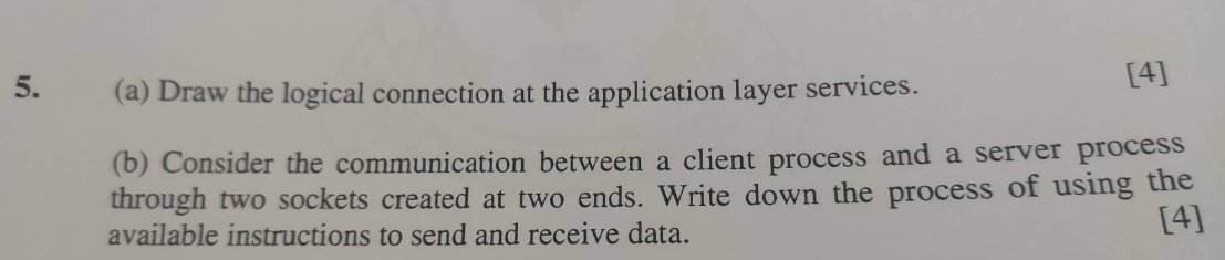 (a) Draw the logical connection at the application | Chegg.com