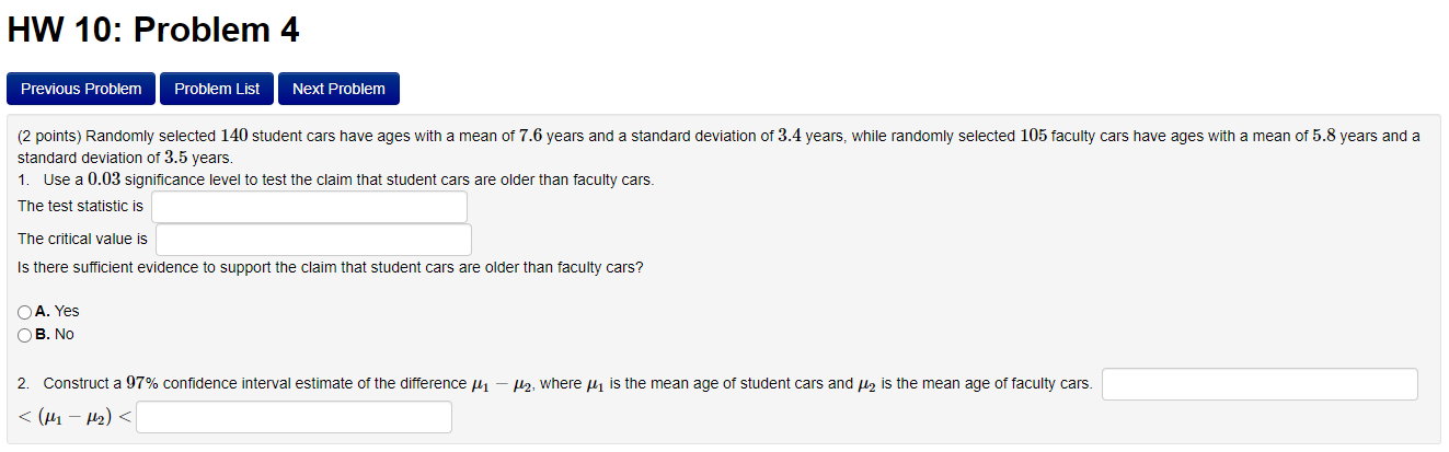 Solved HW 10: Problem 4 Previous Problem Problem List Next | Chegg.com