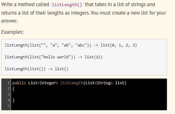 Solved Write a method called listUpper() that takes in a | Chegg.com