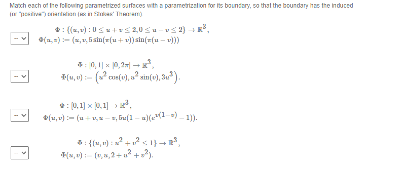 Match each of the following parametrized surfaces | Chegg.com