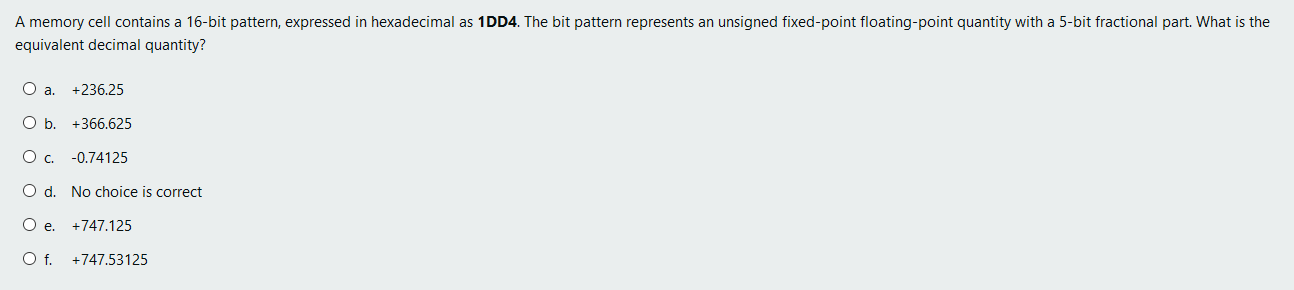 Solved A memory cell contains a 16-bit pattern, expressed in | Chegg.com