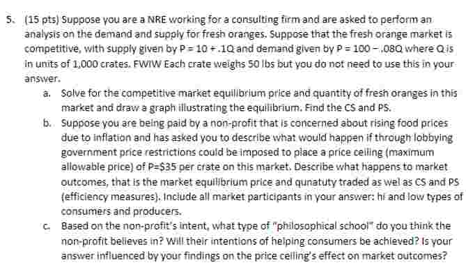 Solved Suppose you are a NRE working for a consulting firm | Chegg.com