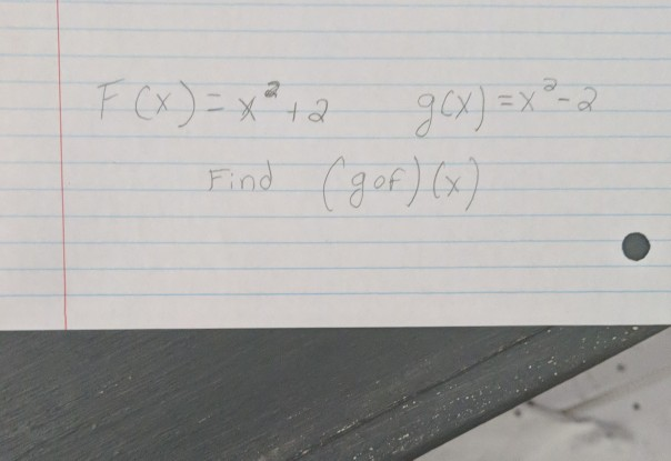 Solved F (x ) = x² + 2 g(x)=x²-2 Find (gof) (x) | Chegg.com