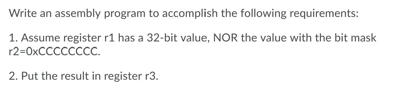 Solved Write an assembly program to accomplish the following | Chegg.com