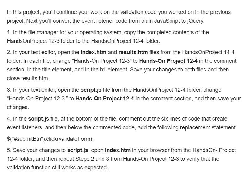 In this project, you'll continue your work on the | Chegg.com