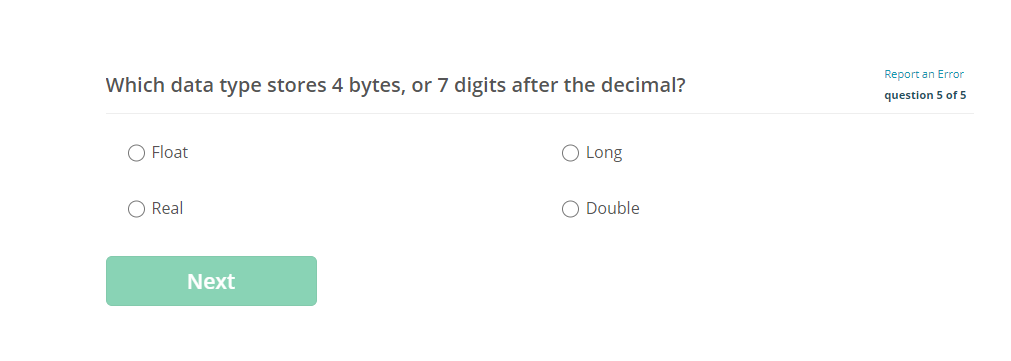 Solved Using the float keyword, which statement will return | Chegg.com