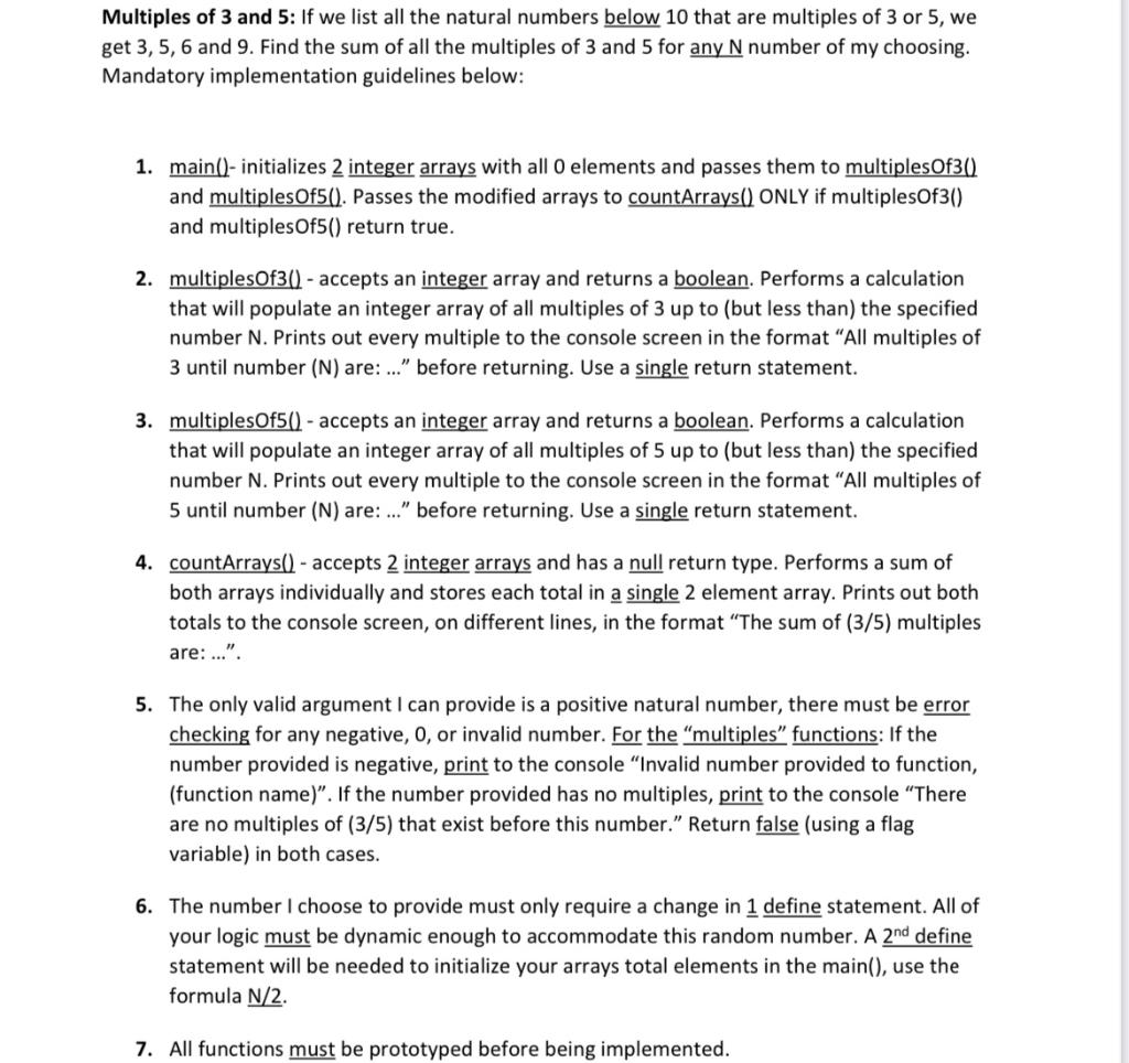 Solved Multiples of 3 and 5: If we list all the natural | Chegg.com