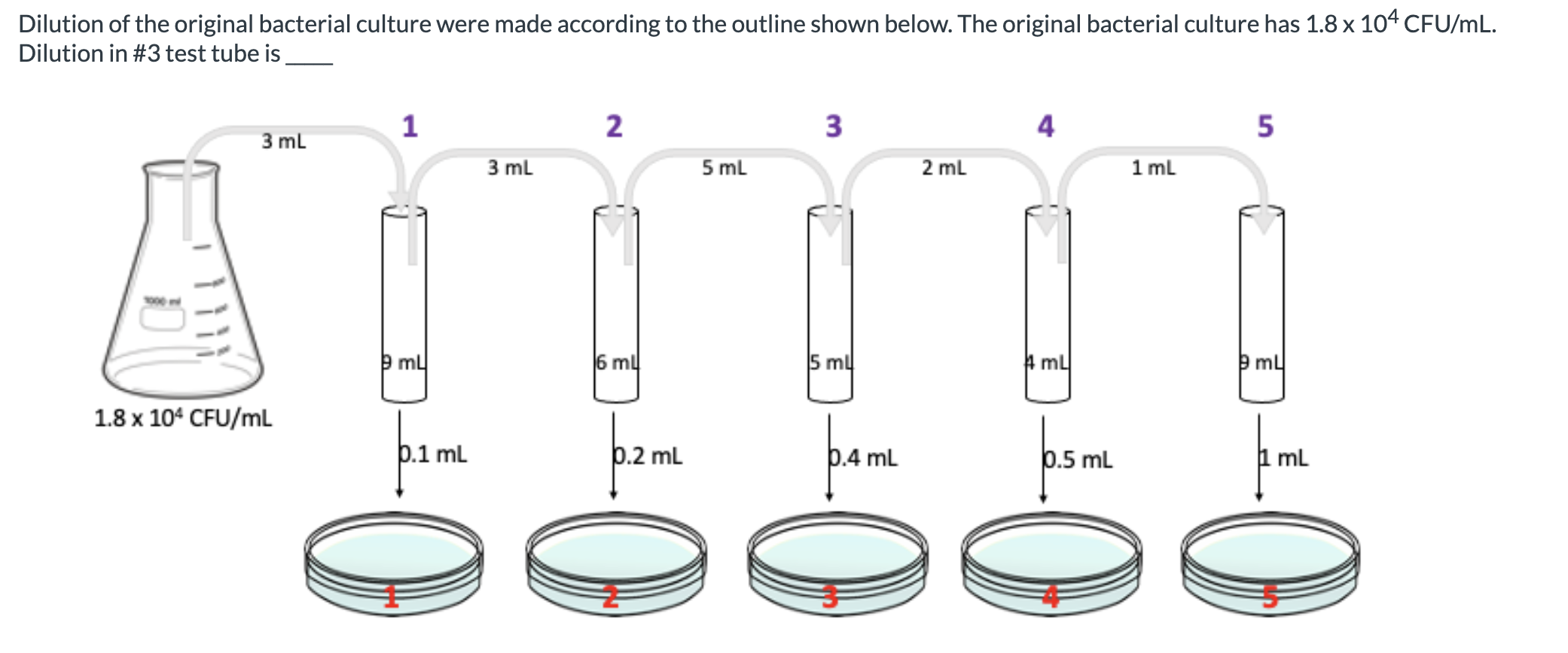 Solved Dilution of the original bacterial culture were made | Chegg.com