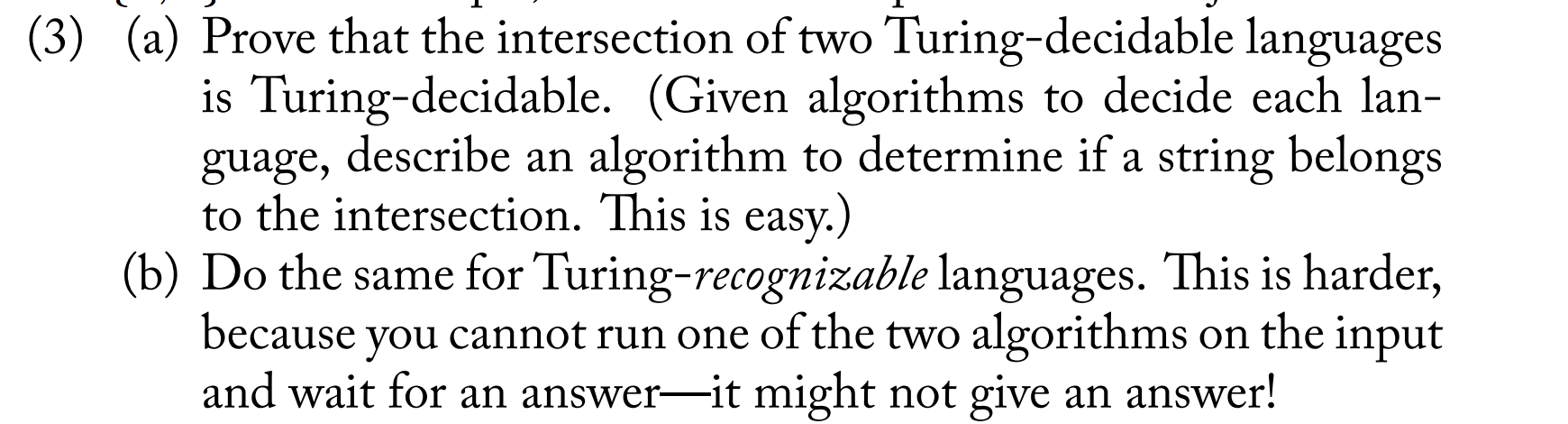 Solved (3) (a) Prove that the intersection of two | Chegg.com