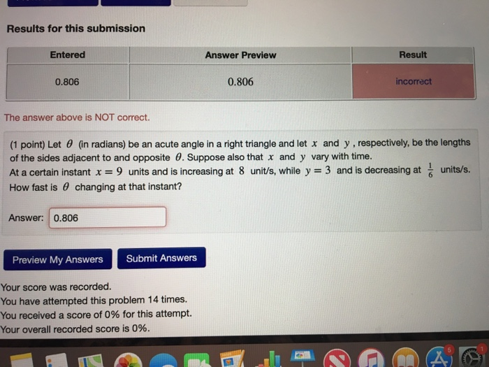 Solved Results for this submission Entered Answer Previeww | Chegg.com