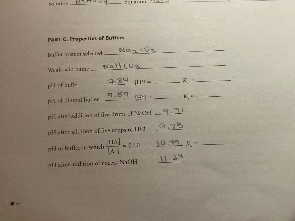 32 Solution PART C. Properties of Buffers Buffer | Chegg.com