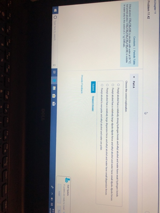Solved Chapter 11 Problem 11.42 Part Ethryl alcohol, CHaCHOH | Chegg.com