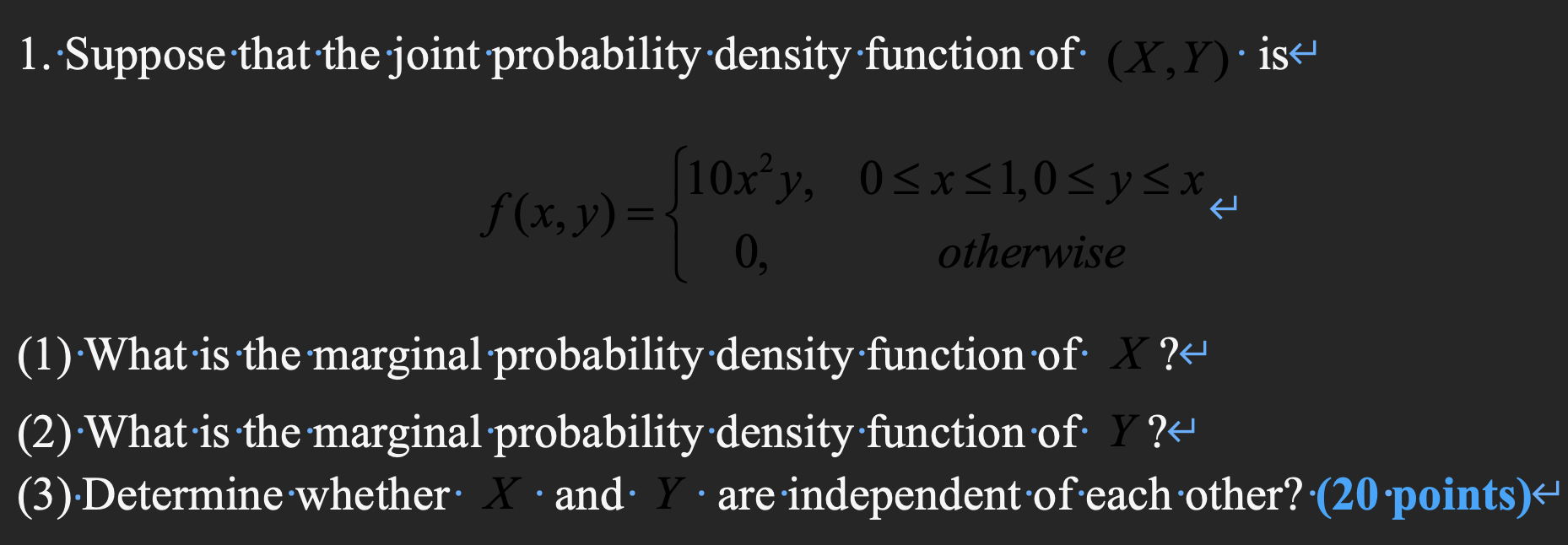 Solved 1. Suppose that the joint probability density | Chegg.com