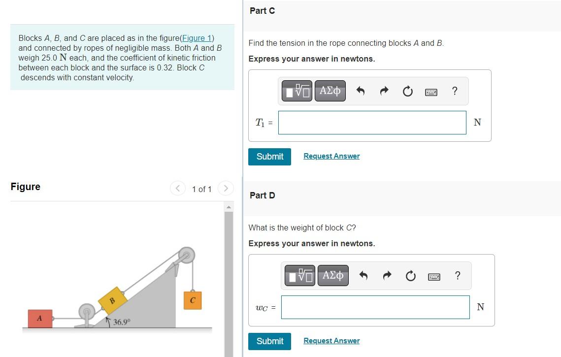 Solved Blocks A,B, and C are placed as in the figure(Figure | Chegg.com