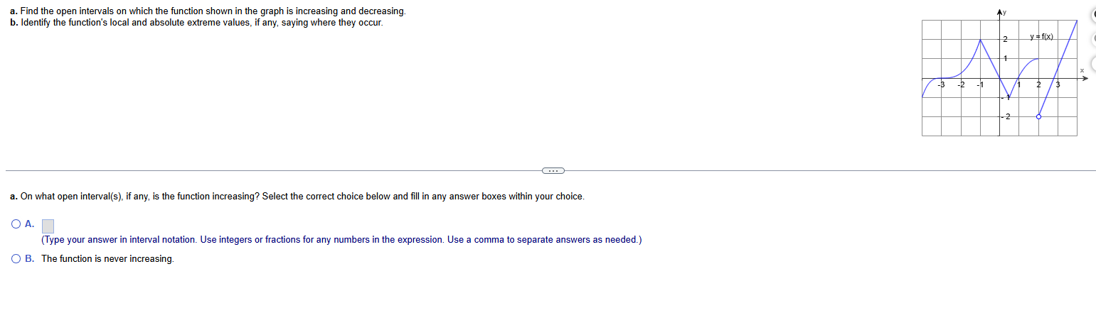 Solved a. ﻿Find the open intervals on which the function | Chegg.com