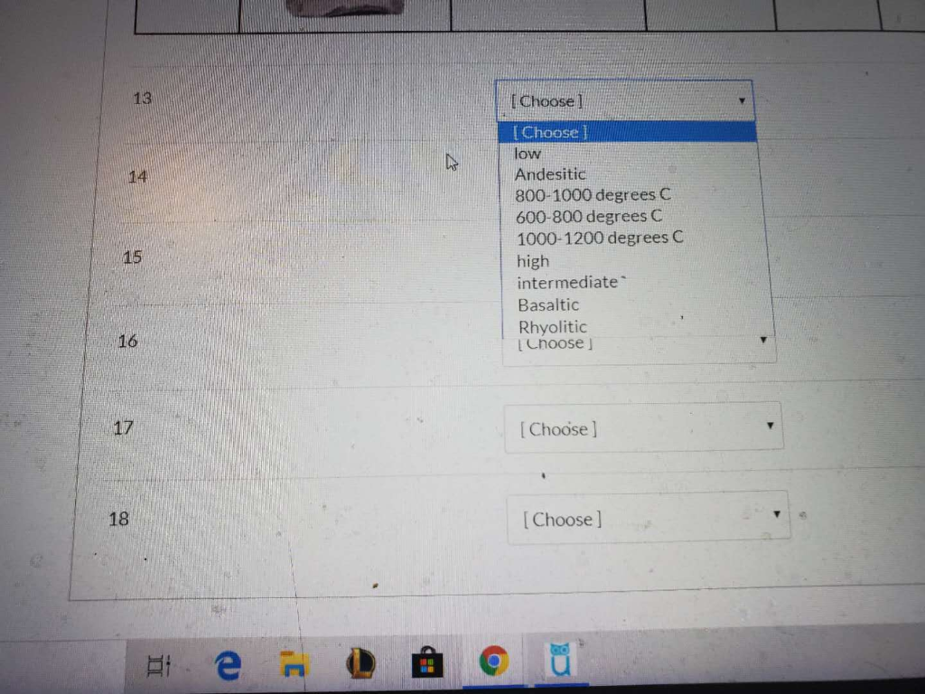 Solved Magma Type Magma Properties Summary Table Solidified | Chegg.com